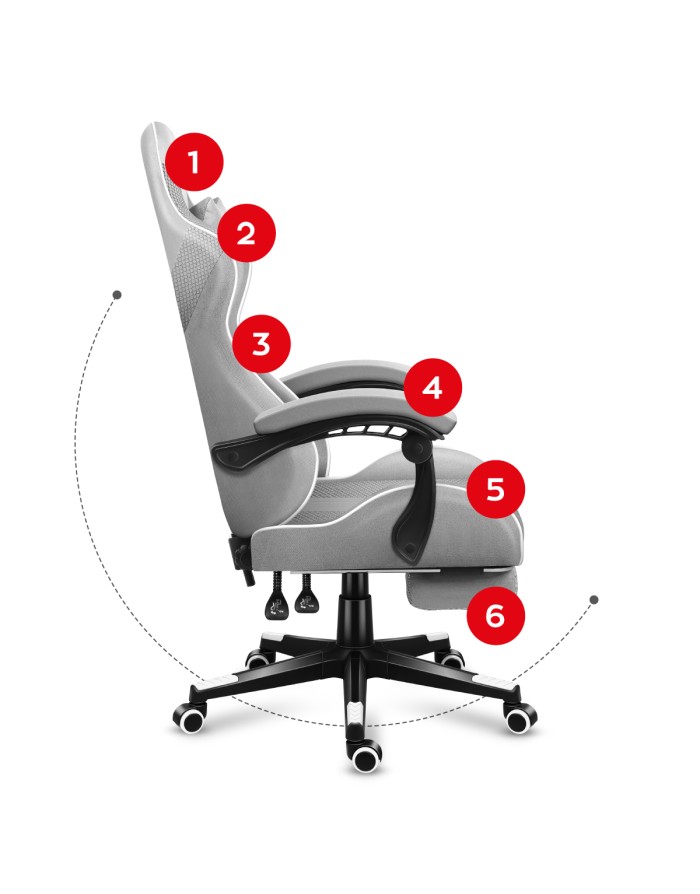 HUZARO Force 4.7 White Mesh Gaming Chair